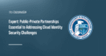 The CISA logo. JCDC's associate director promotes public-private partnerships to address cloud identity security challenges.