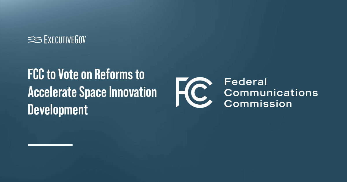 The FCC logo. The FCC will vote on proposed changes to regulatory practices to boost space innovation.