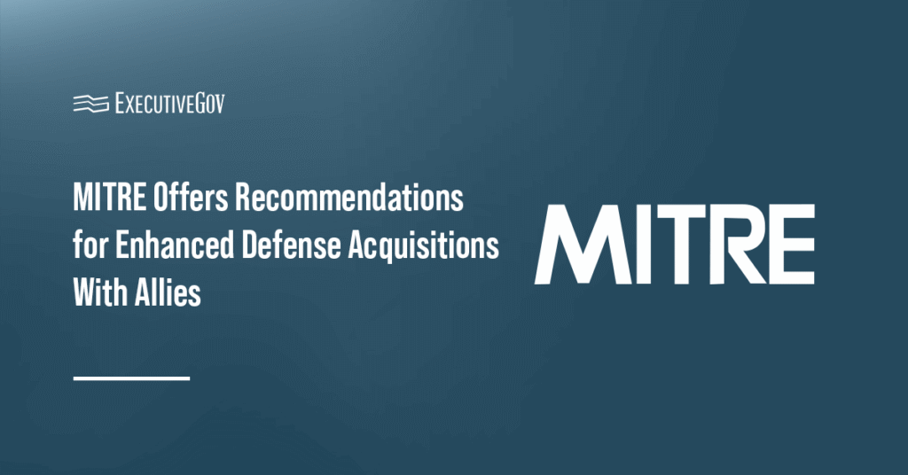 MITRE logo. The non-profit organization shared insights from the Breaking Barriers Acquisition Summit in a new white paper