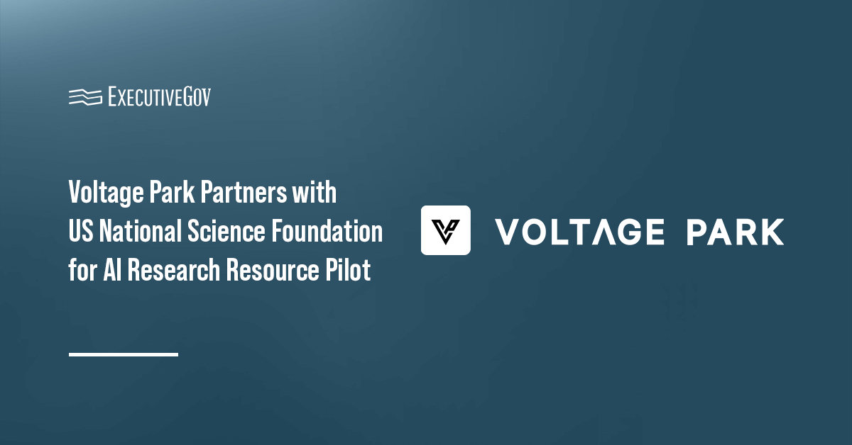 The Voltage Park logo. The NSF and Voltage Park are working together on the NAIRR pilot.